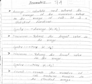 MS Excel notes in Hindi pdf free download - COMPUTER SHIKSHA